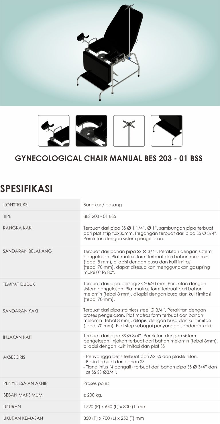 Gynecological Chair Manual – PT Bina Equipment Sejahtera